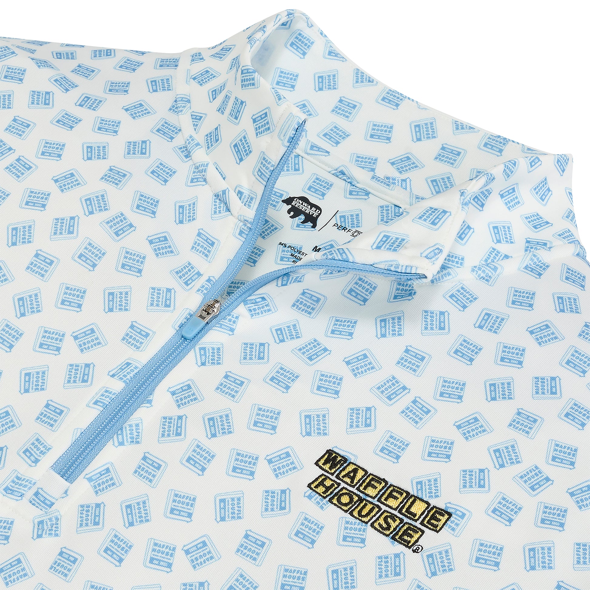 Waffle House Vintage Marquee Printed Performance 1/4 Zip – Onward Reserve