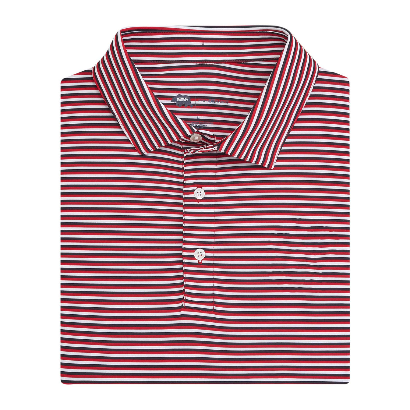 Tri Stripe Performance Polo - Red – Onward Reserve
