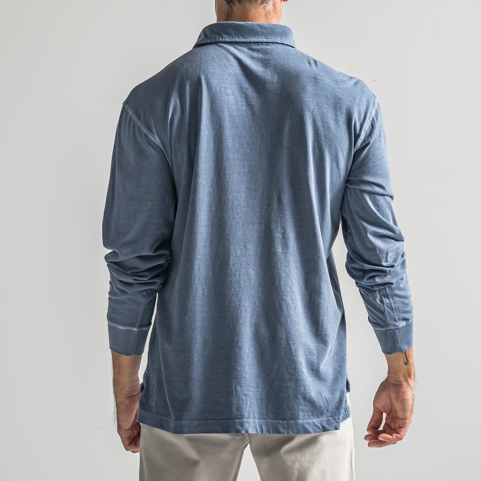 Perry Long Sleeve Polo - Vintage Indigo – Onward Reserve