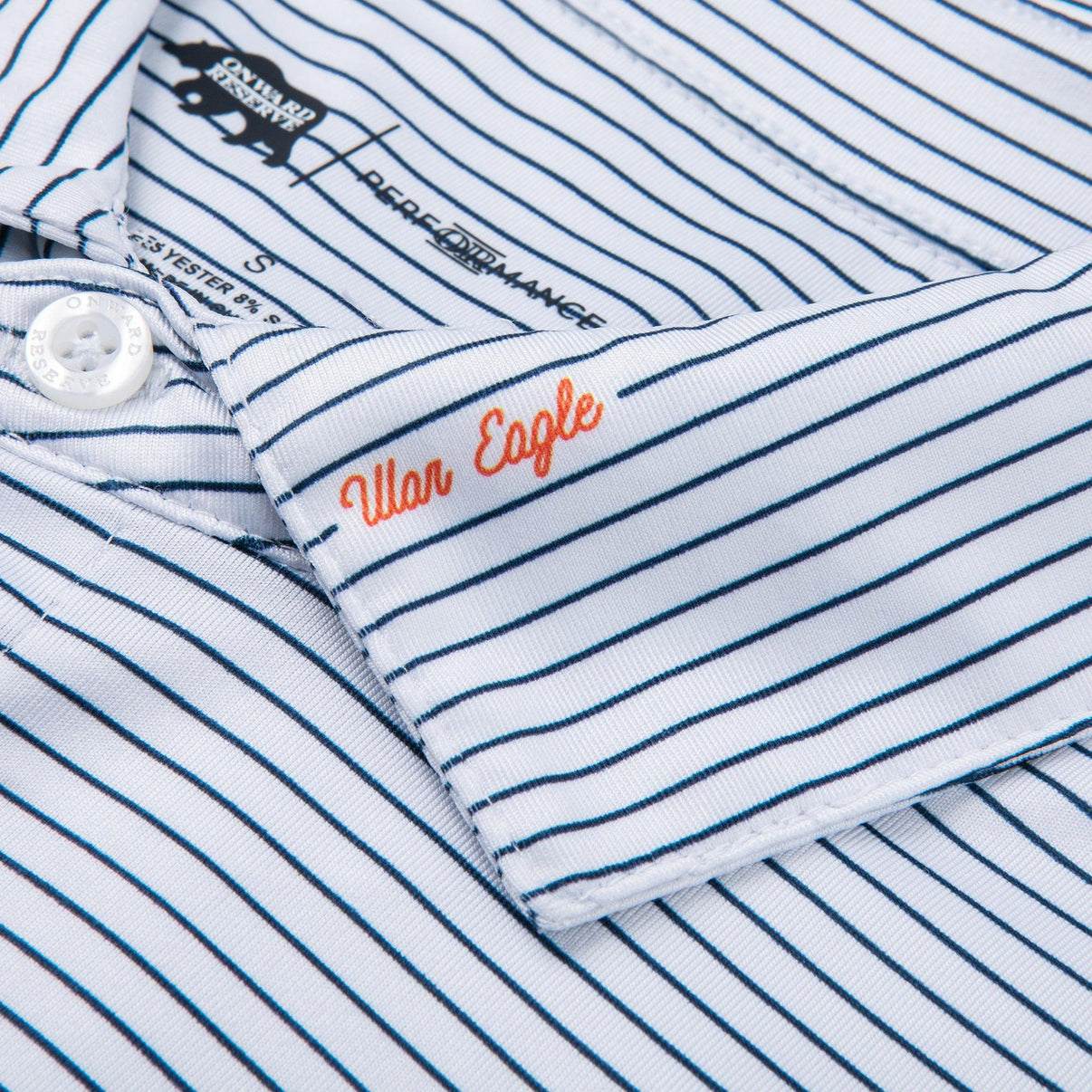 Auburn War Eagle Script Stripe Performance Polo – Onward Reserve